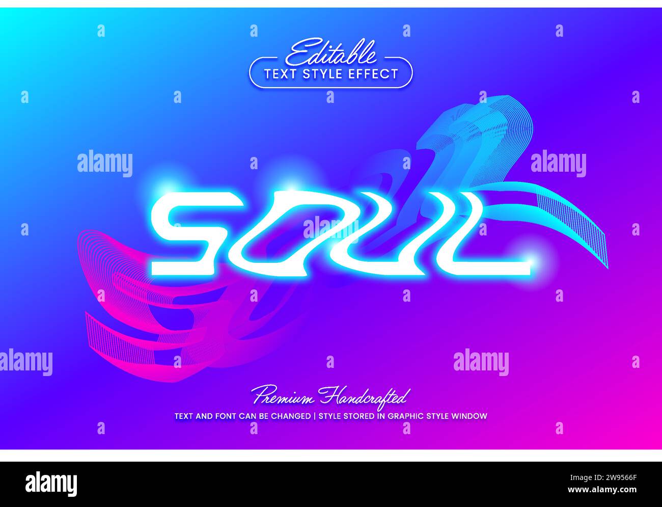 Blue Purple Colorful Gradient Editable 3d Vector Text Style Effect Suitable For Creating Eye