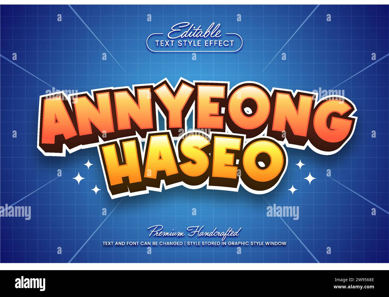 Korean title editable 3D vector text style effect, suitable for ...