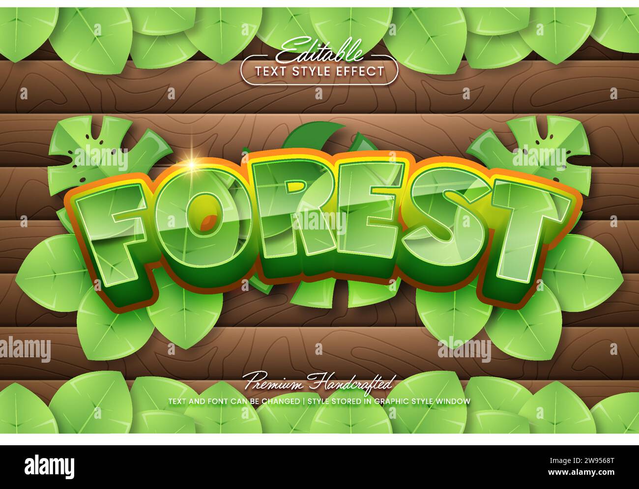 Tropical forest editable 3D vector text style effect, suitable for ... Tropical forest editable 3D vector text style effect, suitable for ...