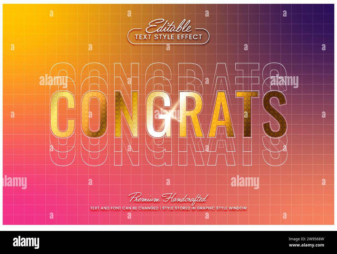 Shiny congratulation editable 3D vector text style effect, suitable for ... Shiny congratulation editable 3D vector text style effect, suitable for ...