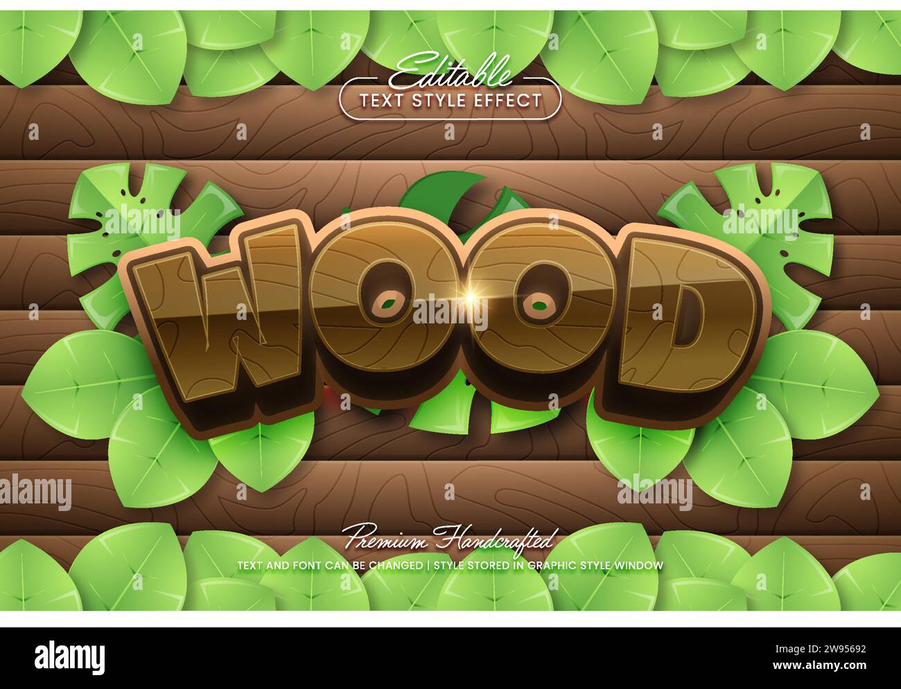 Organic Wood Editable 3d Vector Text Style Effect Suitable For Creating Eye Catching Text 