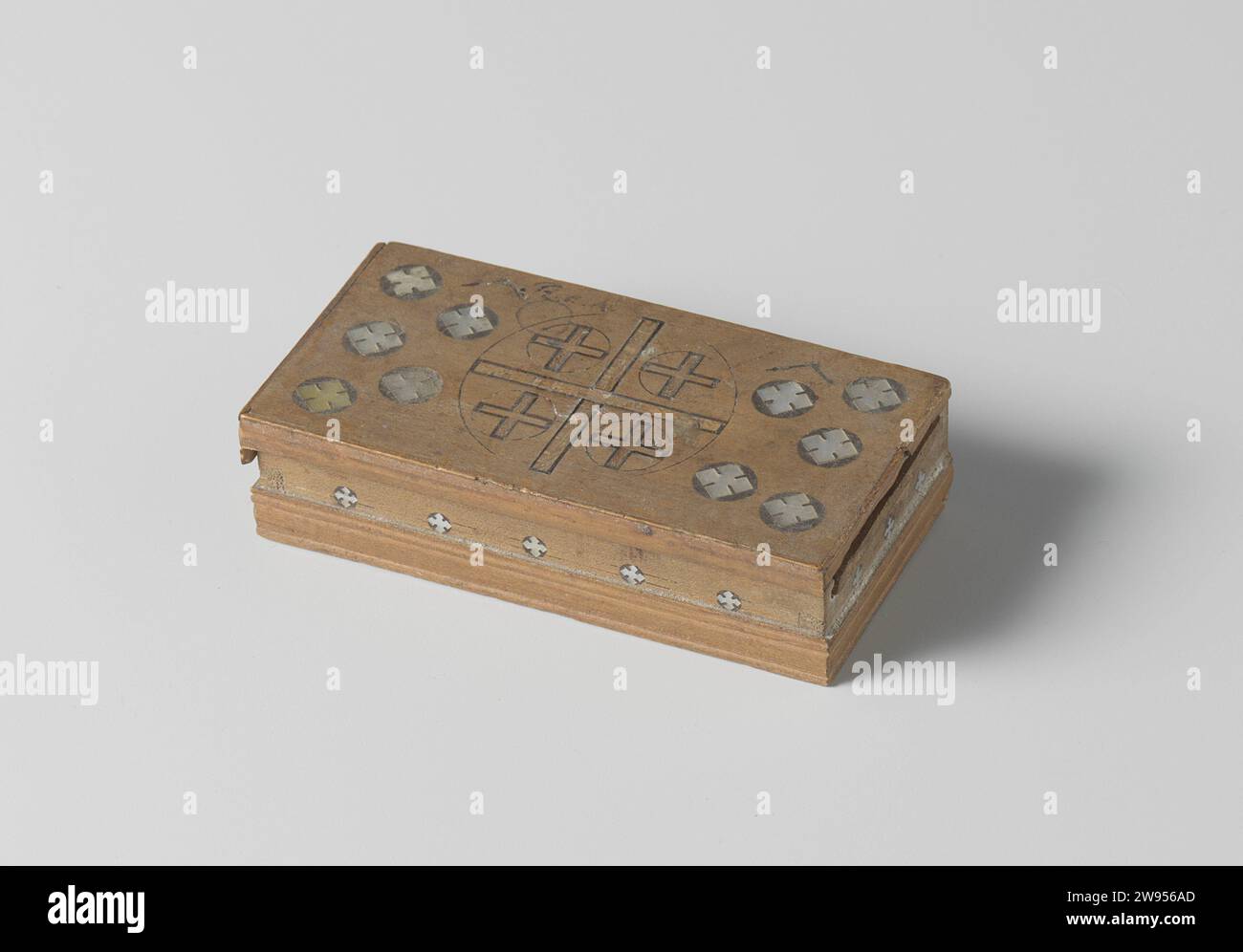 Flat box made of wood with pieces of tombs of saints ,, c. 1600 - c ...