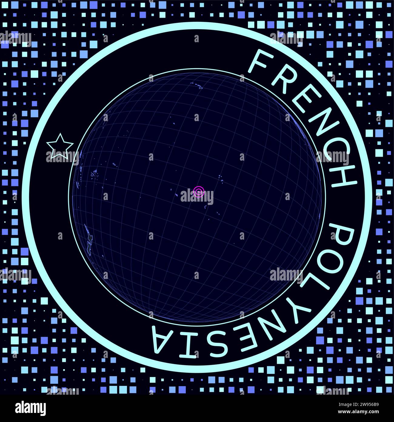 French Polynesia on globe vector. Futuristic satellite view of the ...