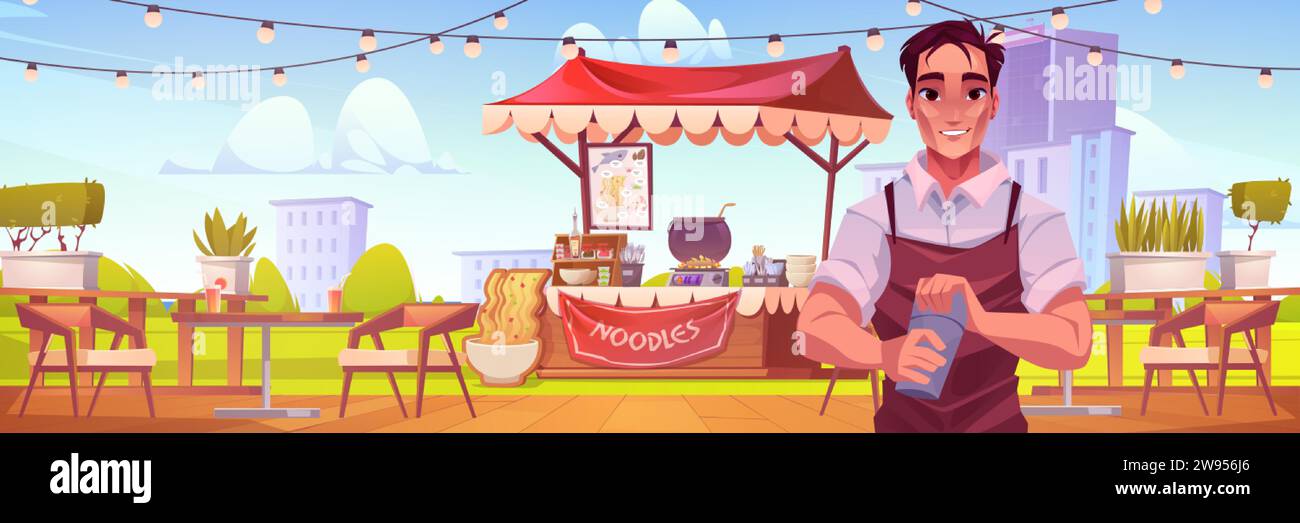 Hawker stall scene Stock Vector Images - Alamy