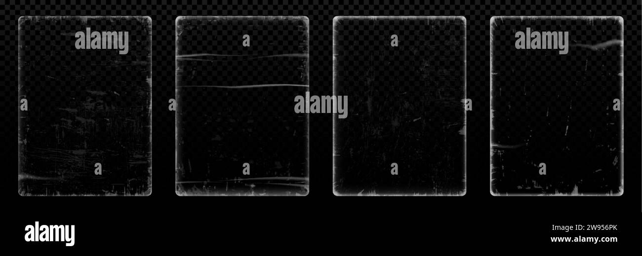 Distressed edge photos set isolated on transparent background. Vector ...