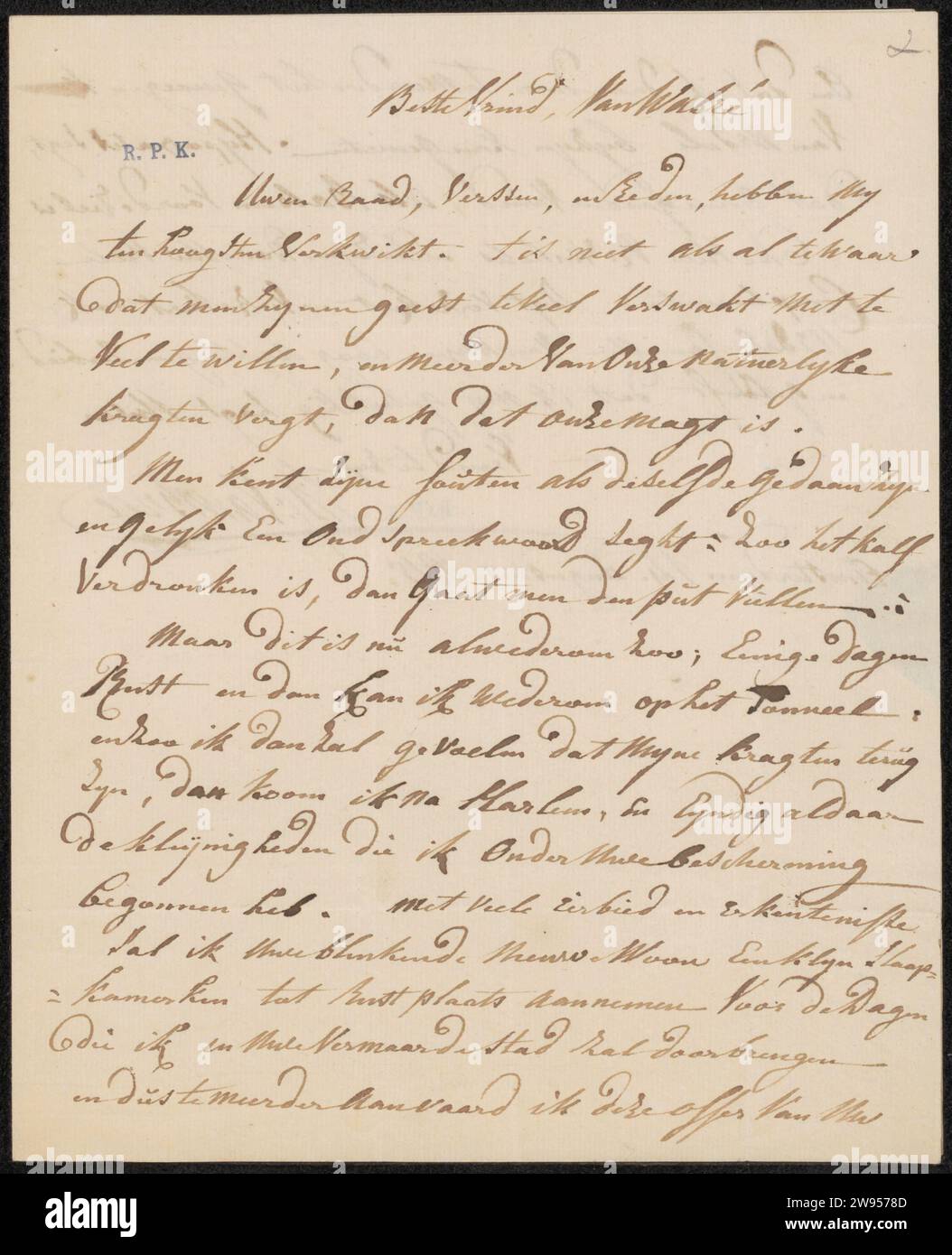Letter to Jan van Walré, Mattheus Ignatius van Bree, 1815 letter ...