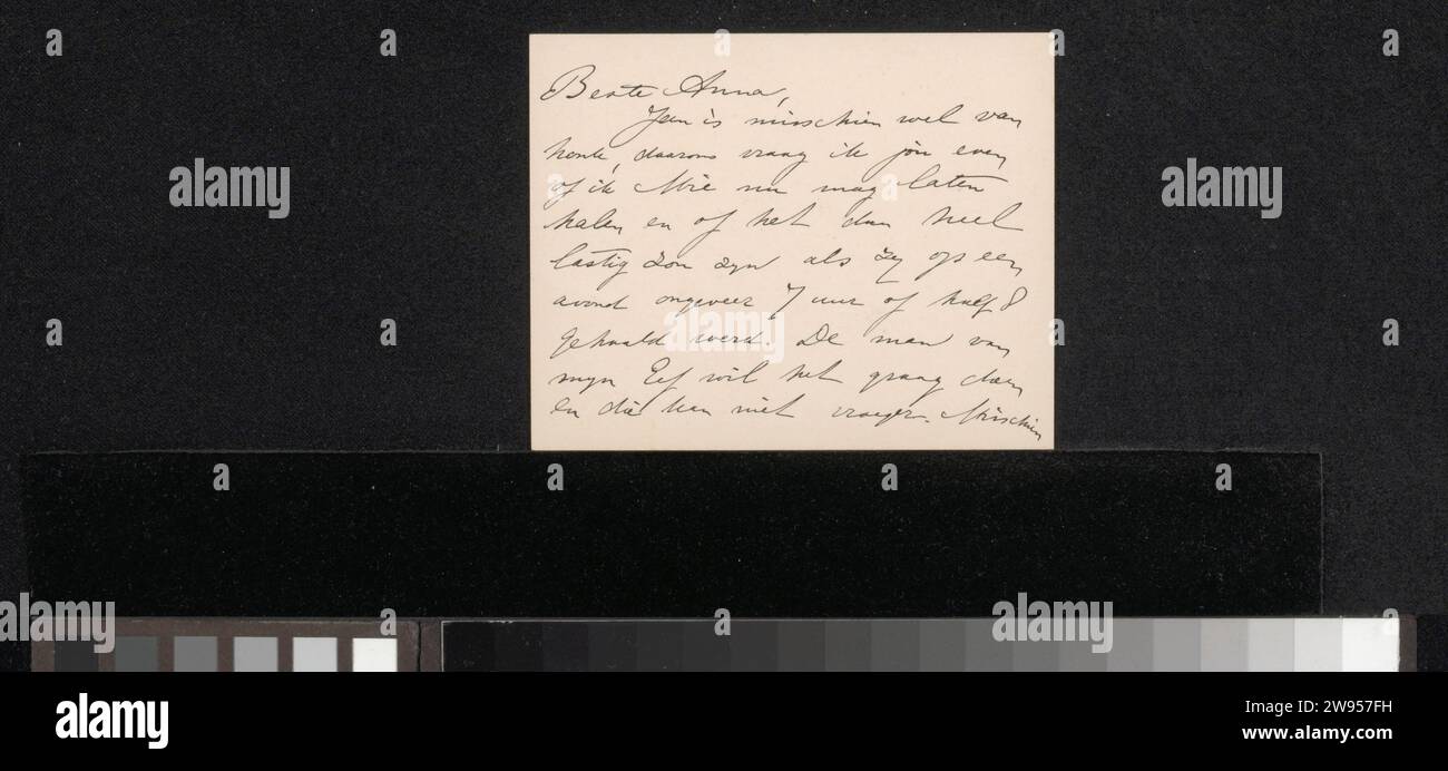 Letter to Anna Dorothea Dirks, Wally Moes, 1873 - 1918 letter paper ...