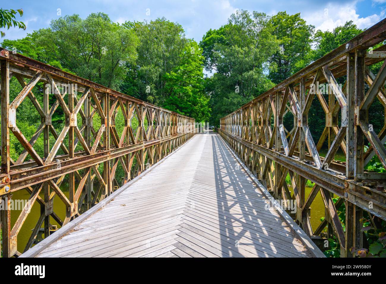 Old truss bridge over Sazava River, Czechia Stock Photo - Alamy