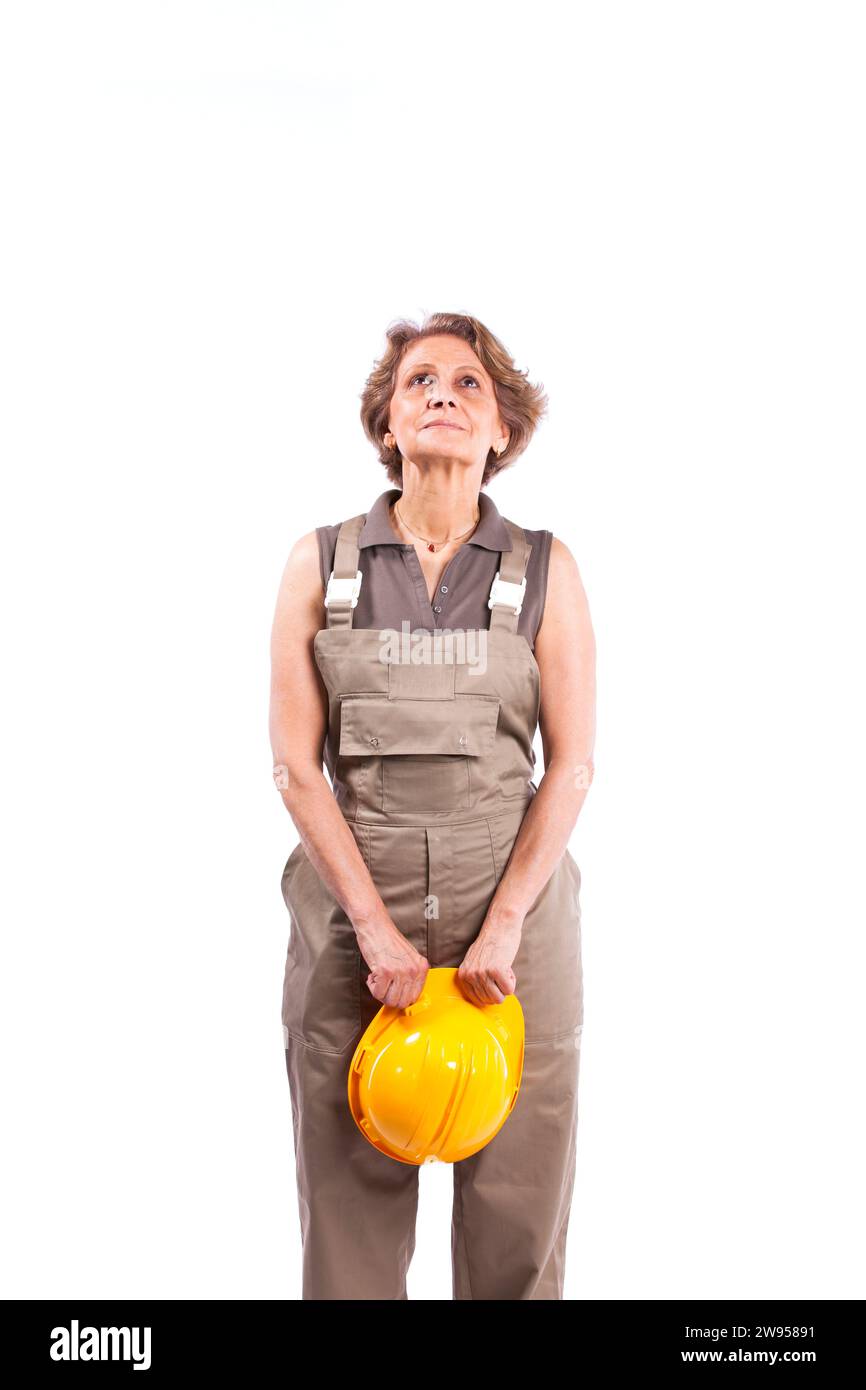 Caucasian older woman holding Cut Out Stock Images & Pictures - Alamy