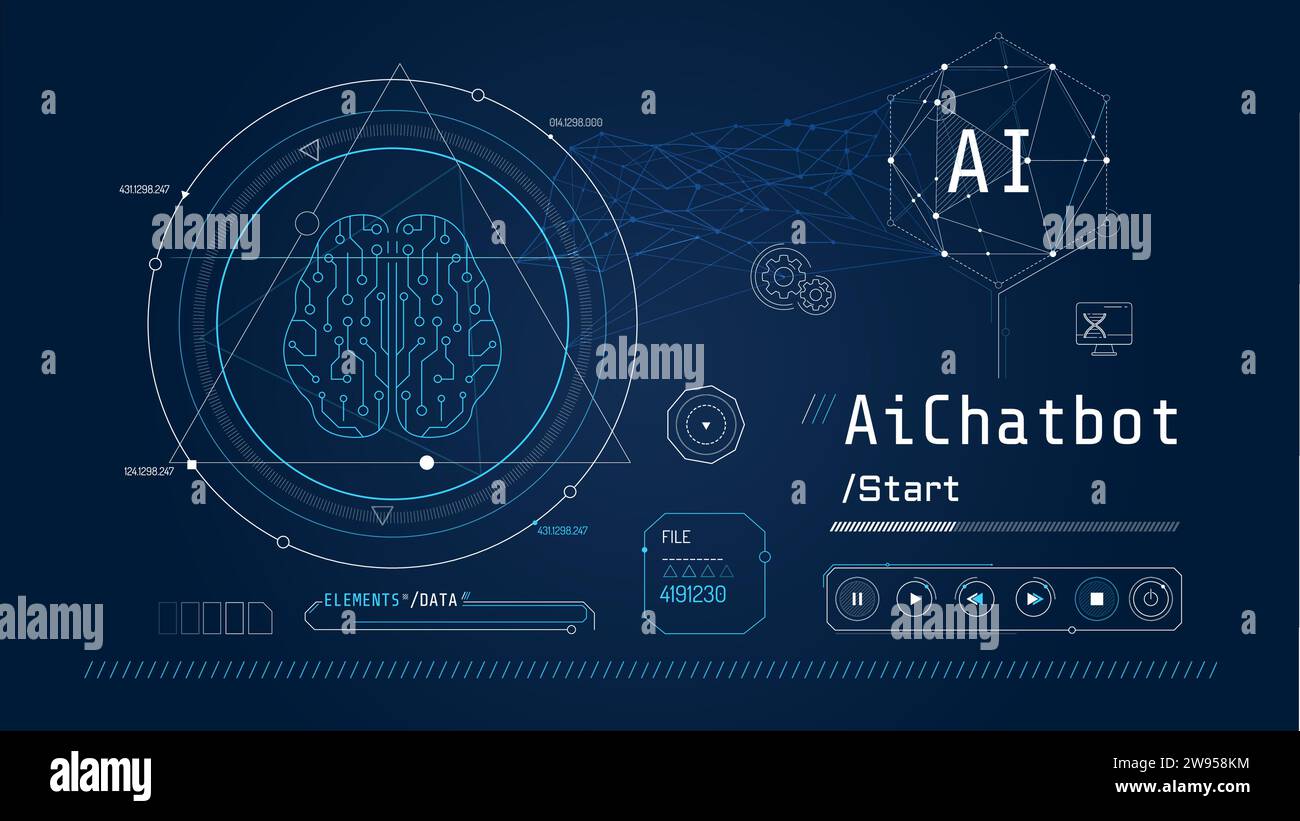Futuristic interface for brain research with data decoding Stock Vector ...