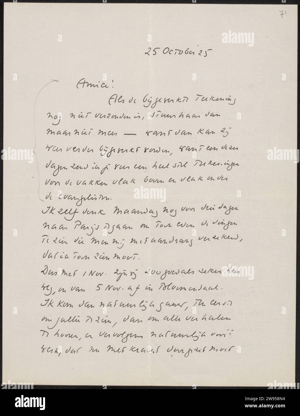 Letter to Willem Bogtman, Richard Nicolaüs Roland Holst, 1925 letter ...