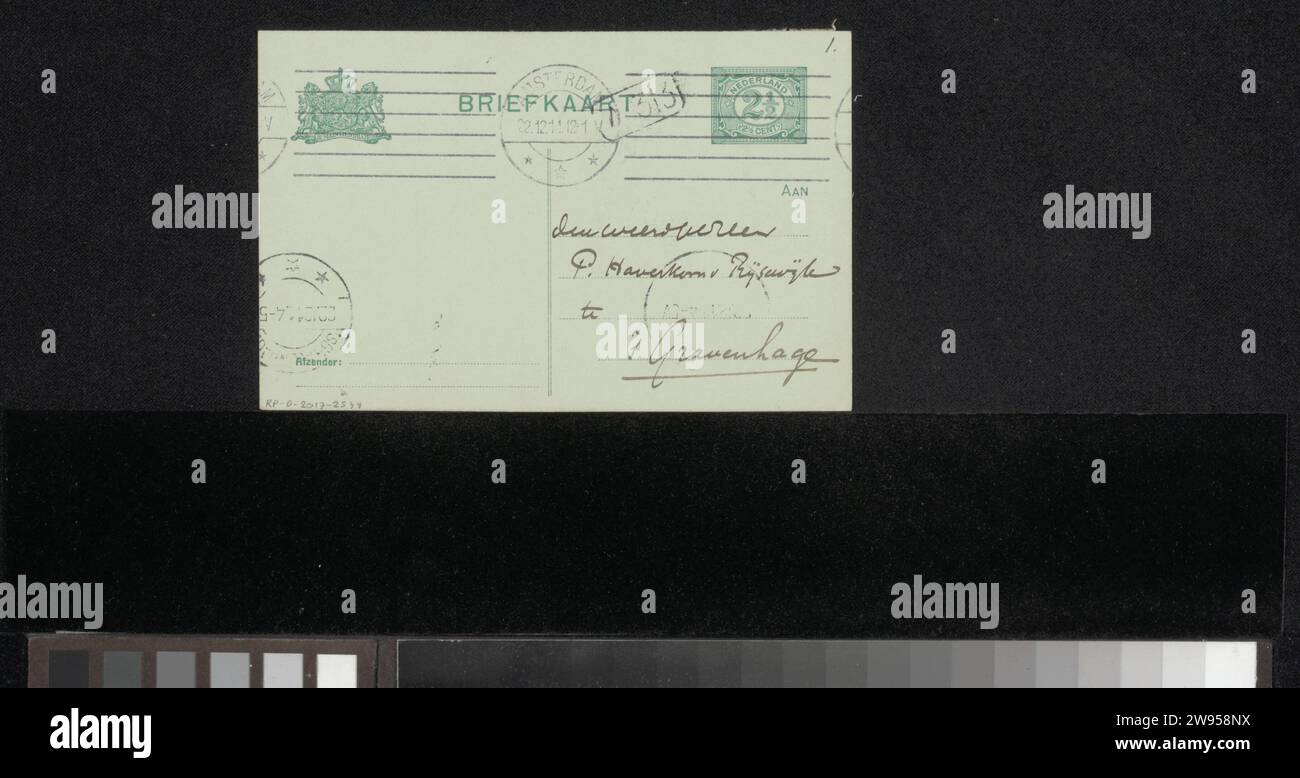 Postcard to Pieter Haverkorn van Rijsewijk, Jonkheer Barthold Willem ...