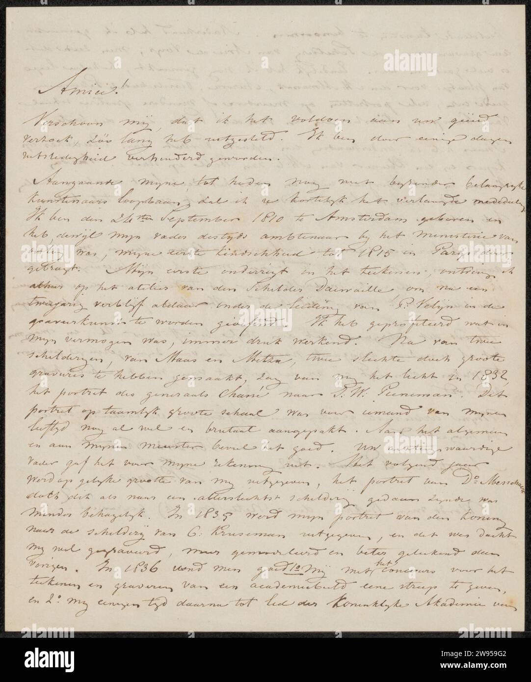Letter to Christiaan Immerzeel, Johannes Philippus Lange, 1842 letter ...