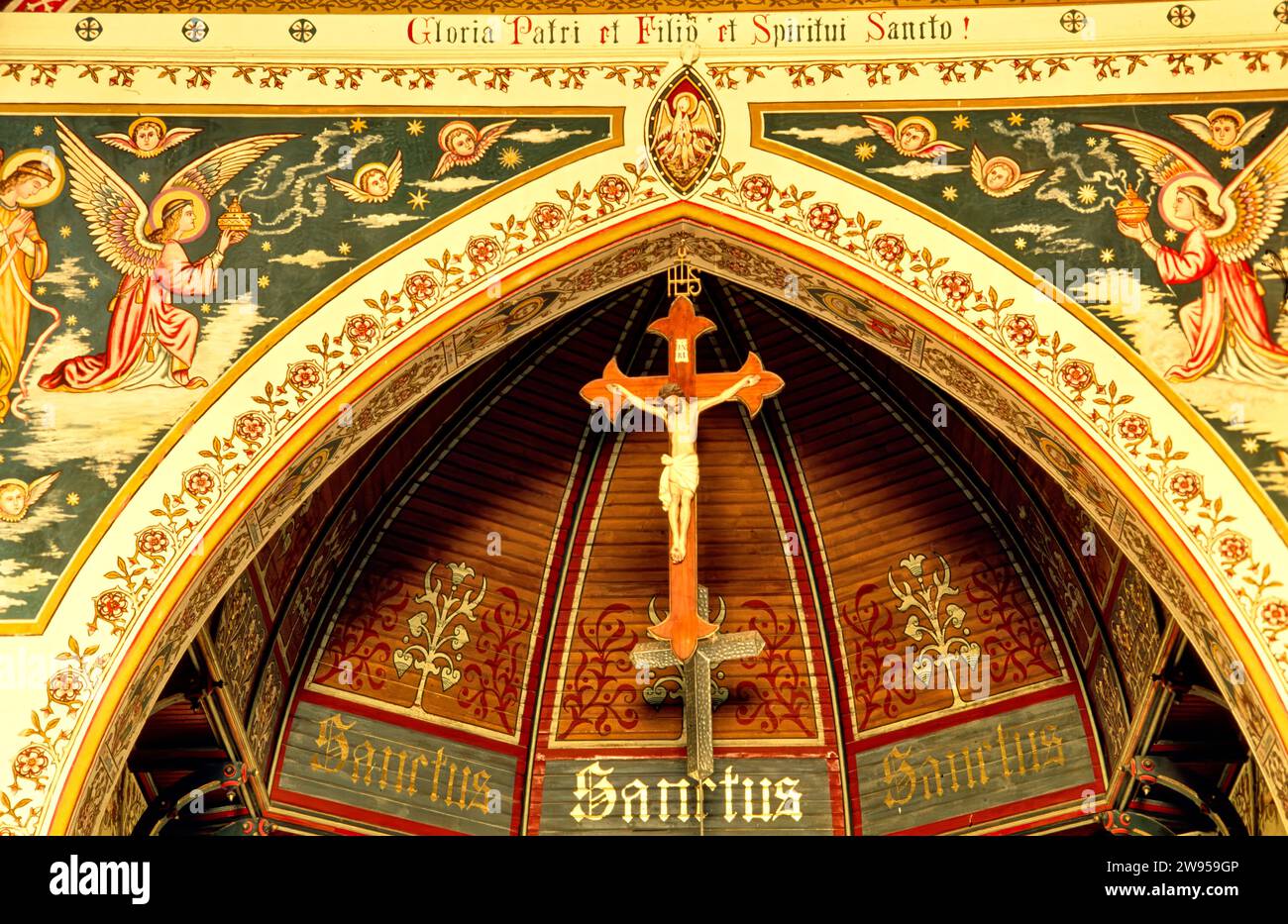 Reichenau Mission Church the interior and the cross Underberg South ...