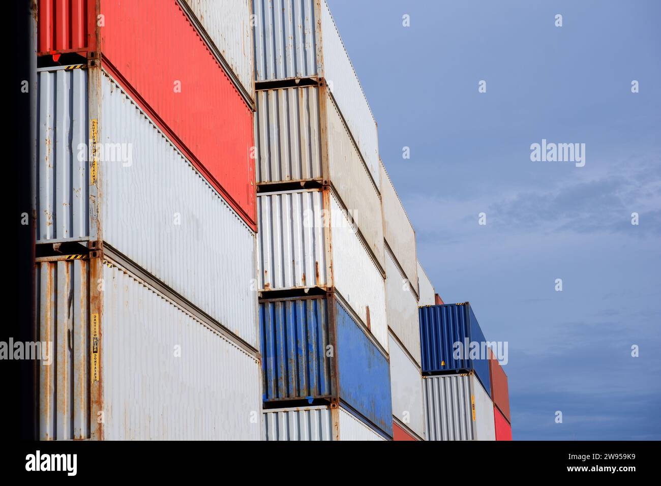 Containers in a large storage yard Stock Photo - Alamy