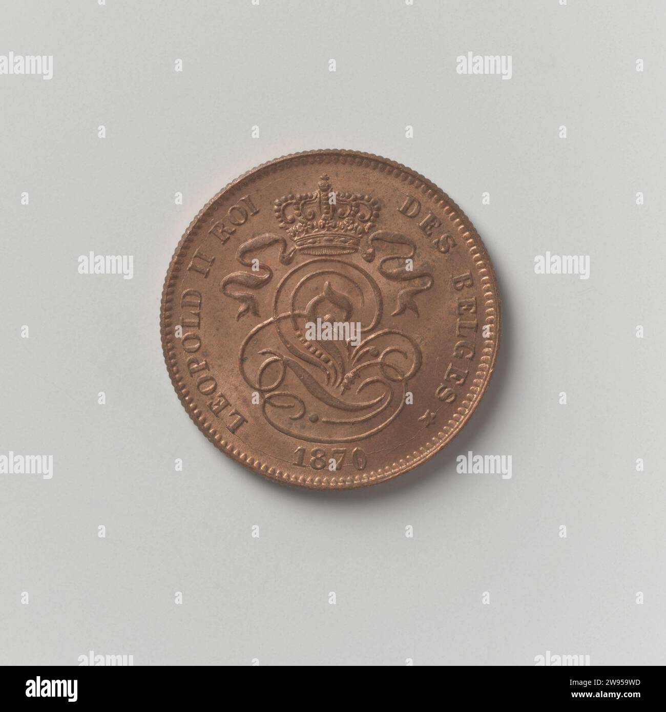 2 centimes from Belgium by Leopold II, 1870 ,, 1870 coin Copper mint ...