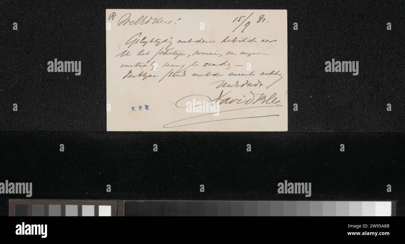 Postcard to Joannis Gerardi de Groot Jamin Jr., David Bles, 1881 The ...