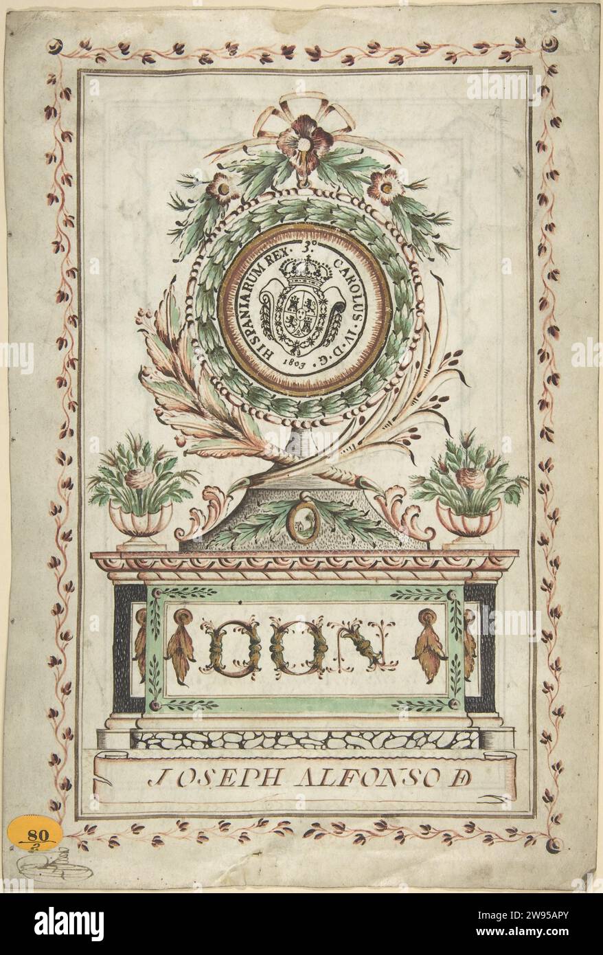 Frontispiece with Vegetal Medallion and Latin Dedication surrounding a ...