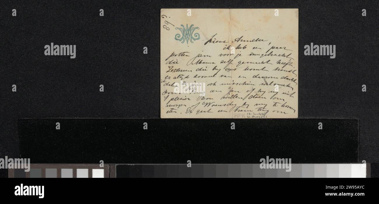 Letter to Anna Dorothea Dirks, Wally Moes, 1873 - 1918 letter paper ...