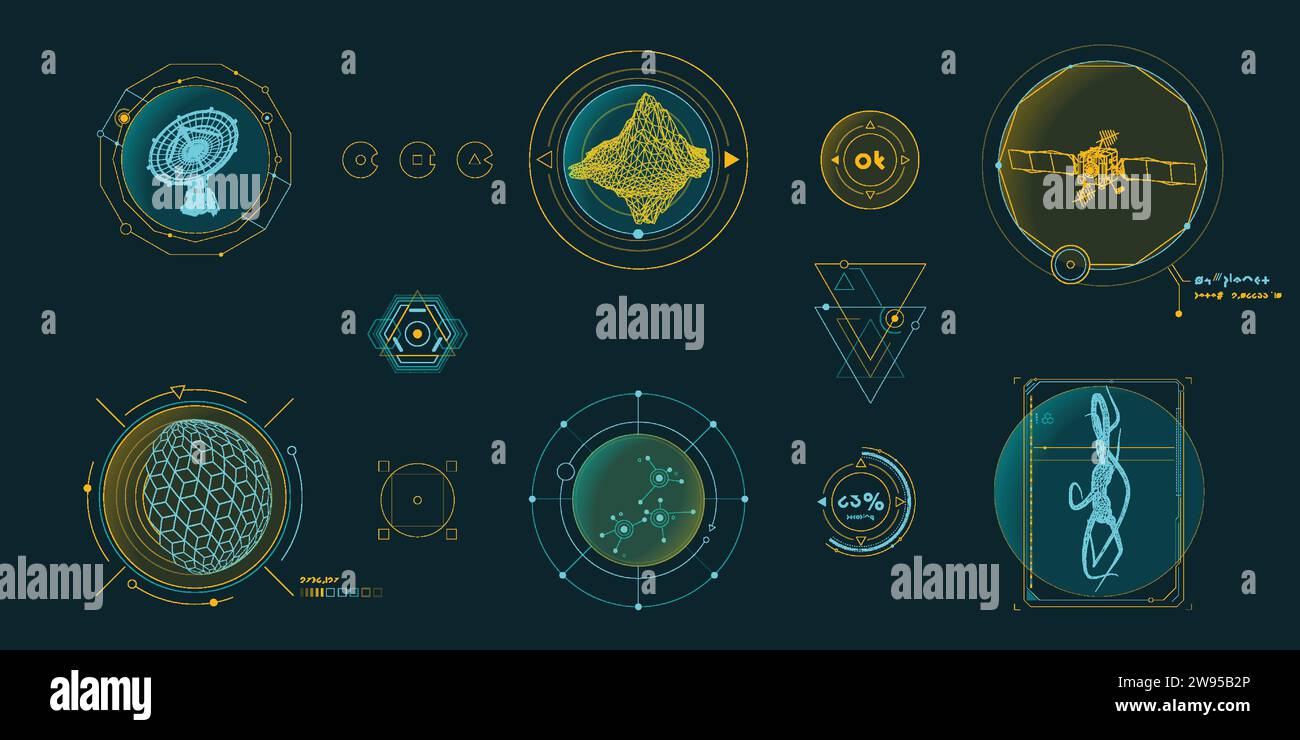 Circular vector infographic elements for sci-fi interface Stock Vector ...