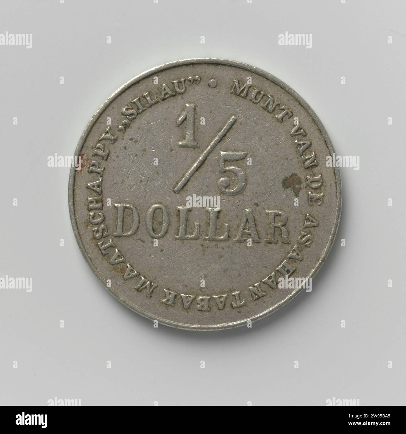 Fifth dollar for Plantage Silau ,, 1875 - 1925 monetary tokens. bar ...