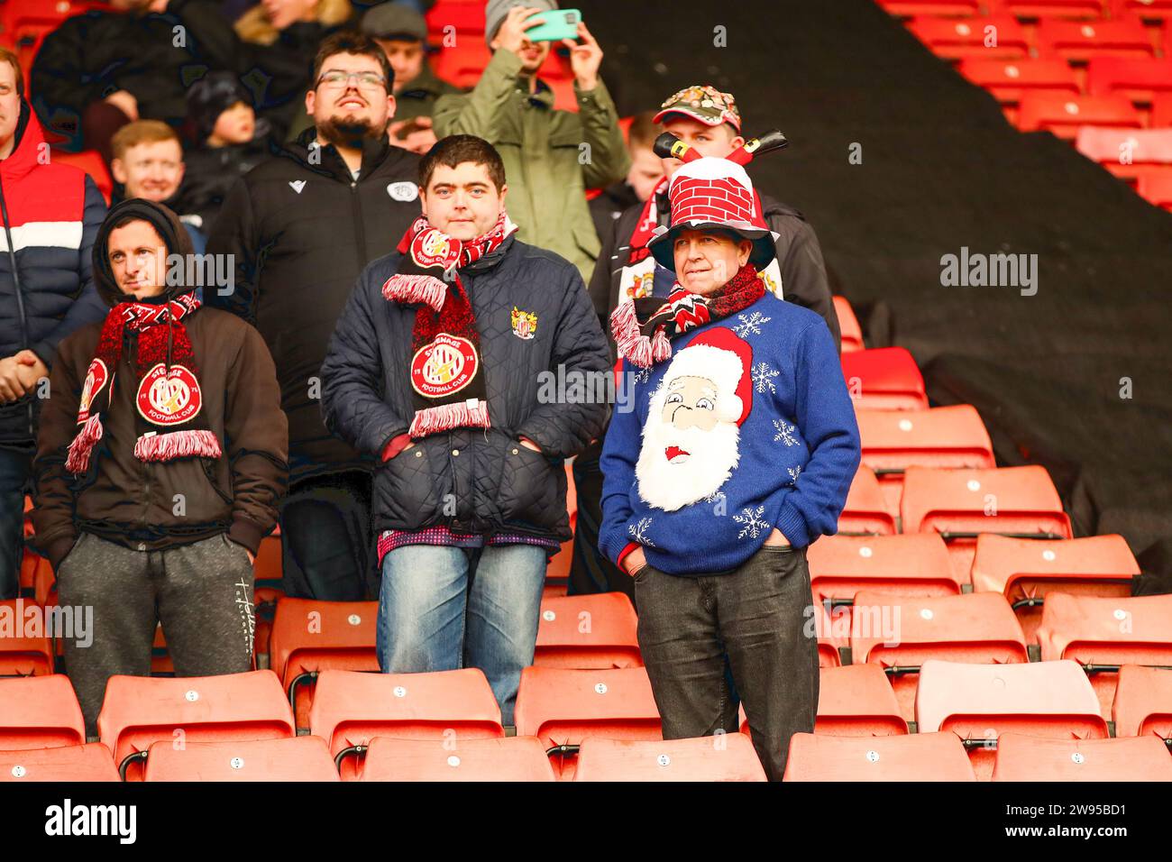 Oakwell Stadium, Barnsley, England - 23rd December 2023 Stevenage fans ...
