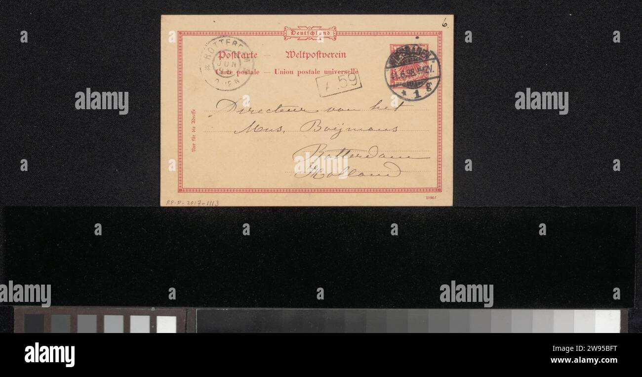 Postcard to Pieter Haverkorn van Rijsewijk, Mrs. Cremers van de Velde ...