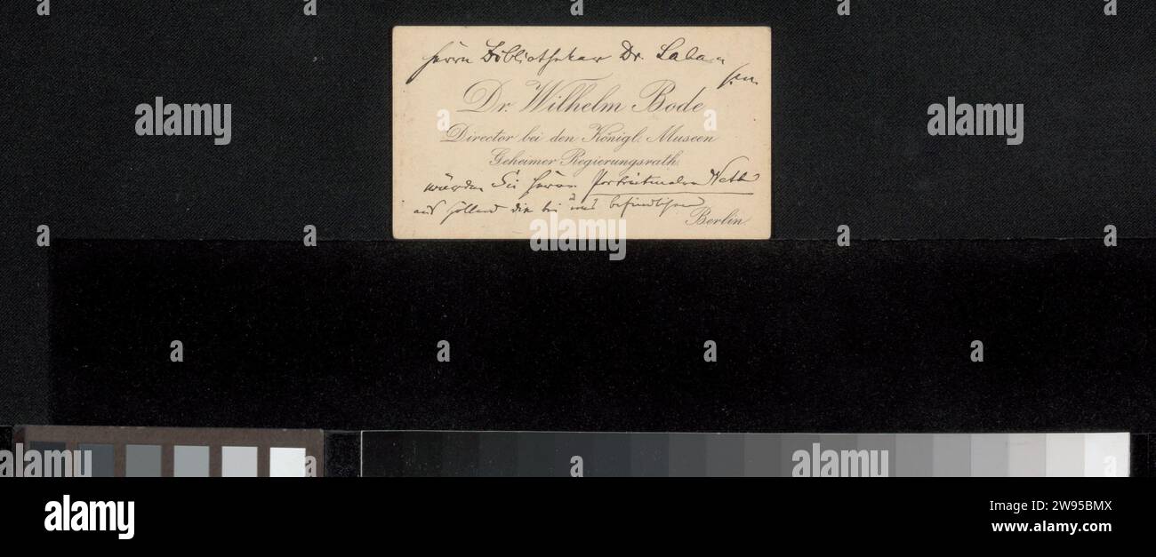 Business card at Ferdinand Emmerich Karl Laban, Wilhelm von Bode ...
