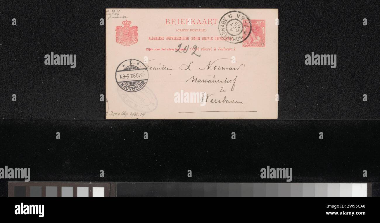 Postcard to Betsy Norman, Jozef Israëls, 1899 The Hague cardboard. ink ...