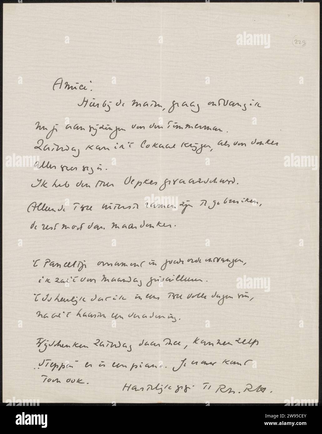 Letter to Willem Bogtman, Richard Nicolaüs Roland Holst, c. 1920 - 1938 ...