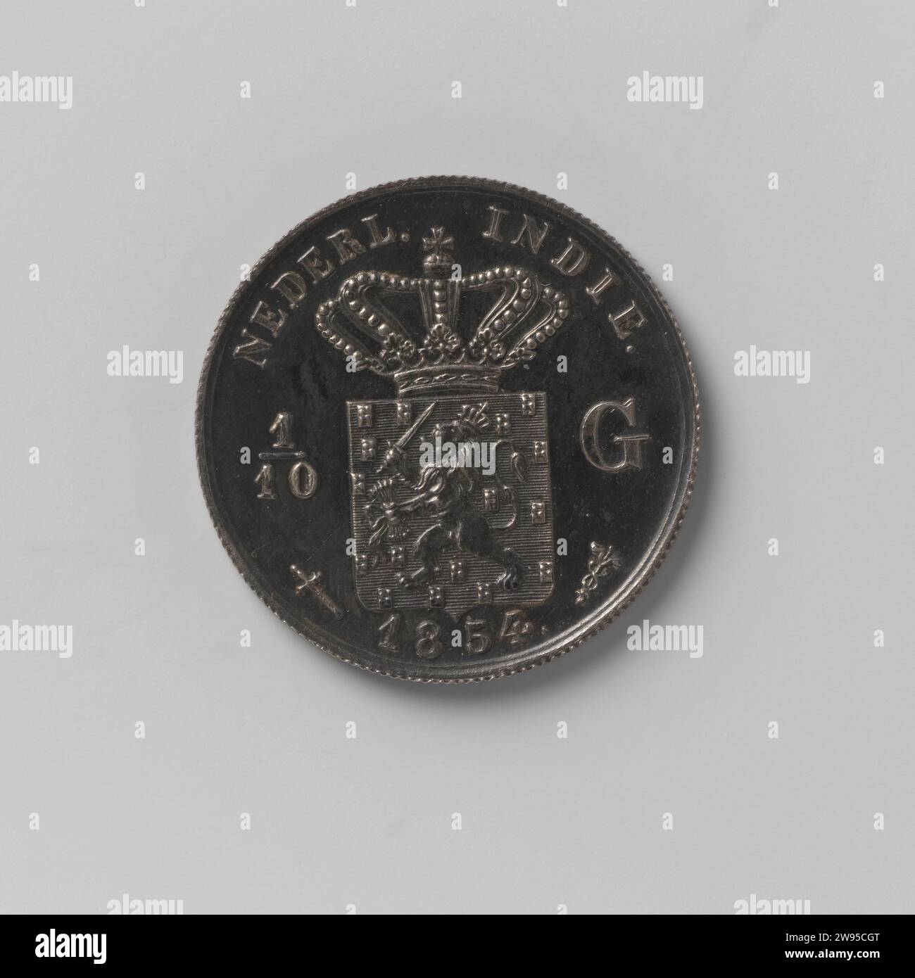 1/10 guilders of the Dutch East Indies, 1854, Willem III (King of the ...