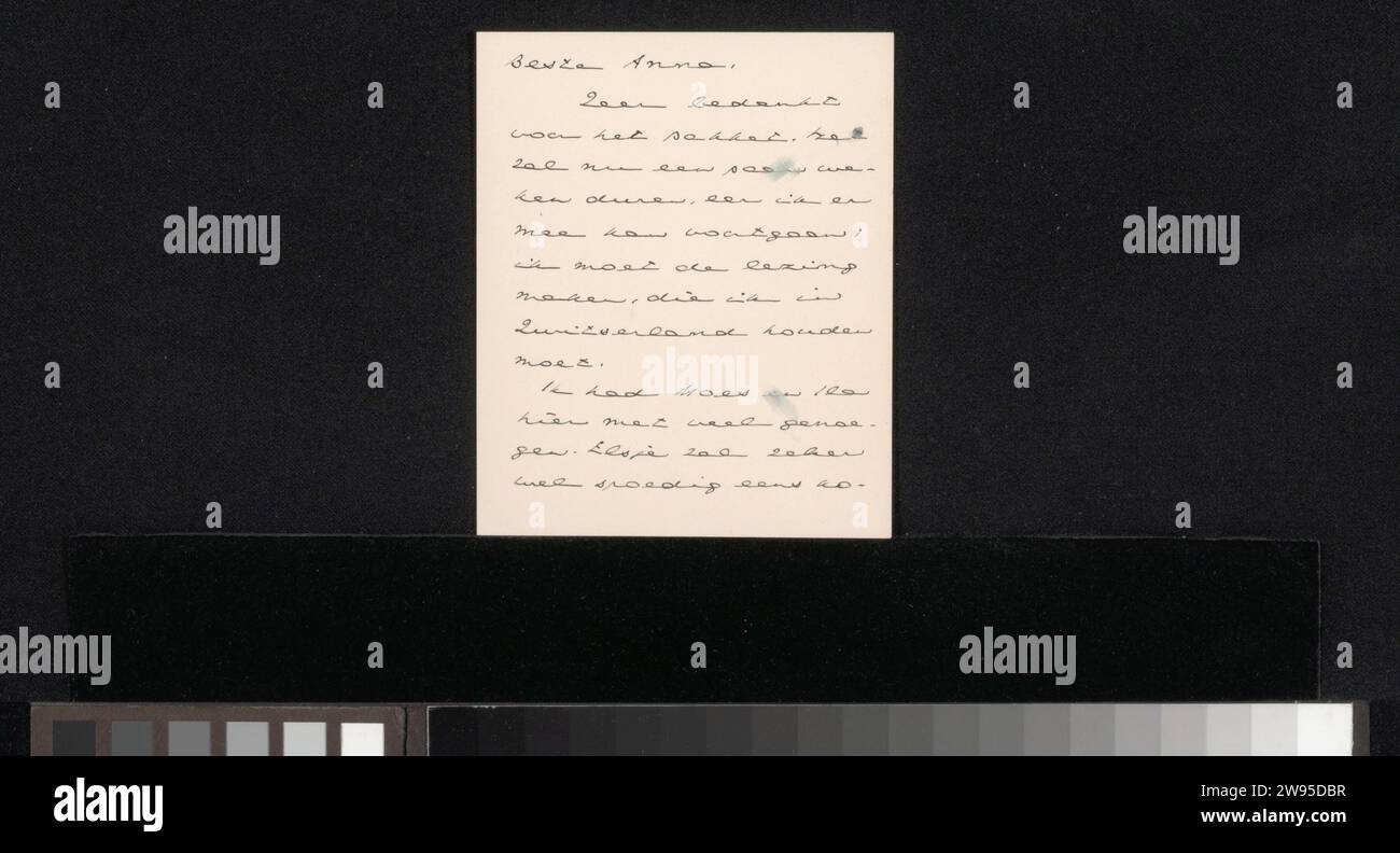 Letter to Anna Dorothea Dirks, Johan Huizinga, 1926 letter Leiden paper ...