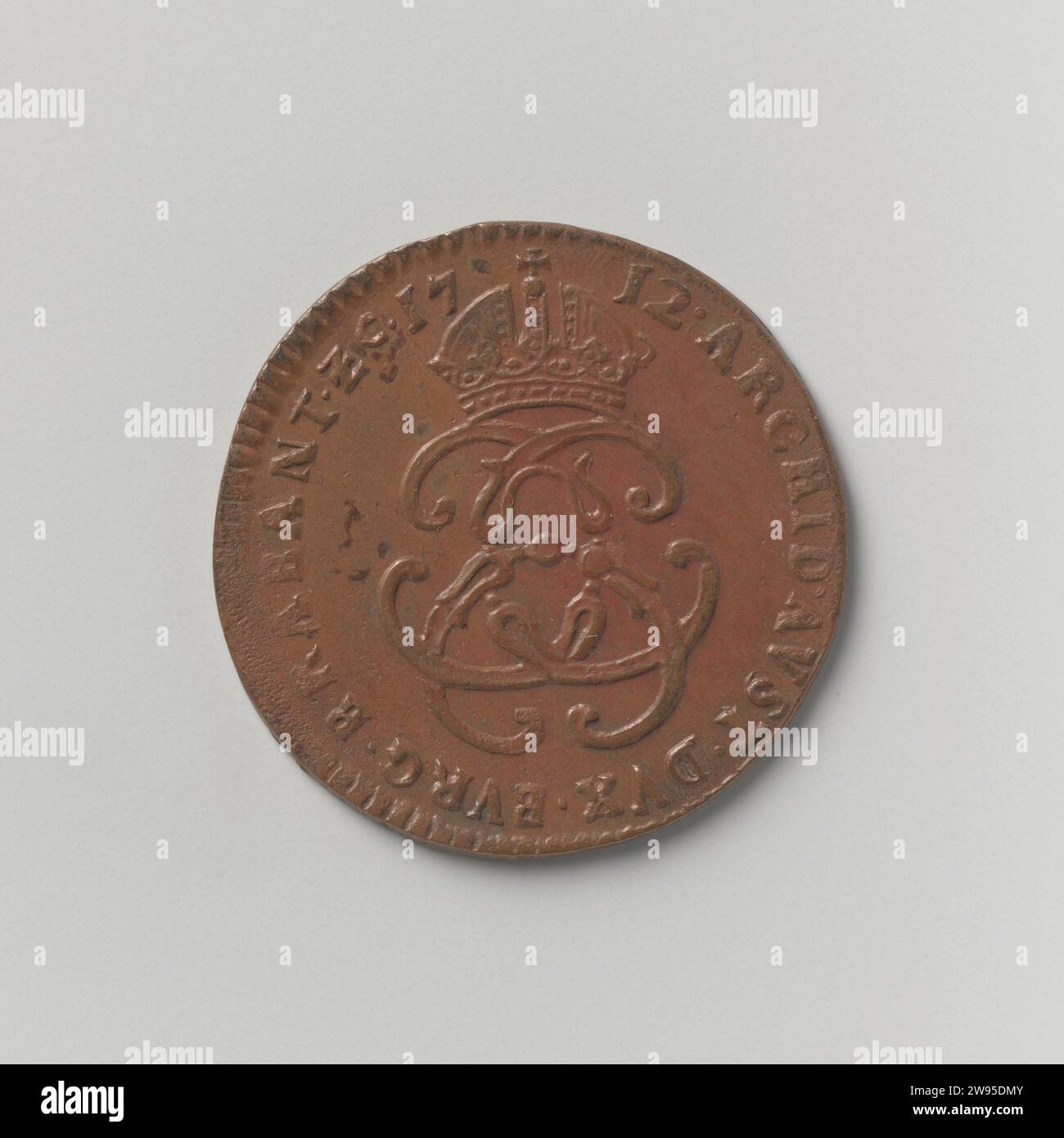 Oord from Brabant van Karel VI, 1712 ,, 1712 coin Copper mint. Front ...