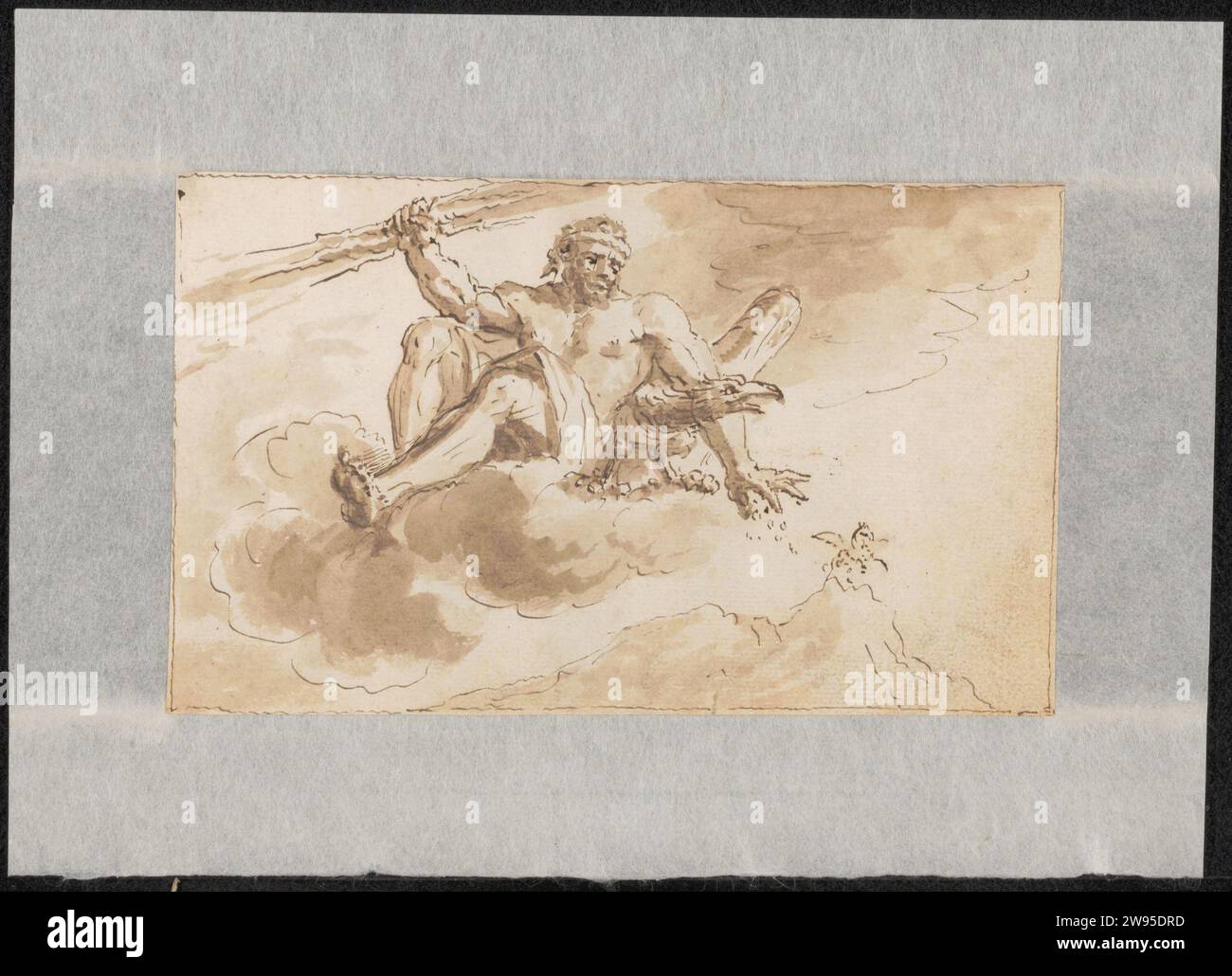 Jupiter, Romeyn de Hooghe (attributed to), 1702 drawing paper. ink pen ...