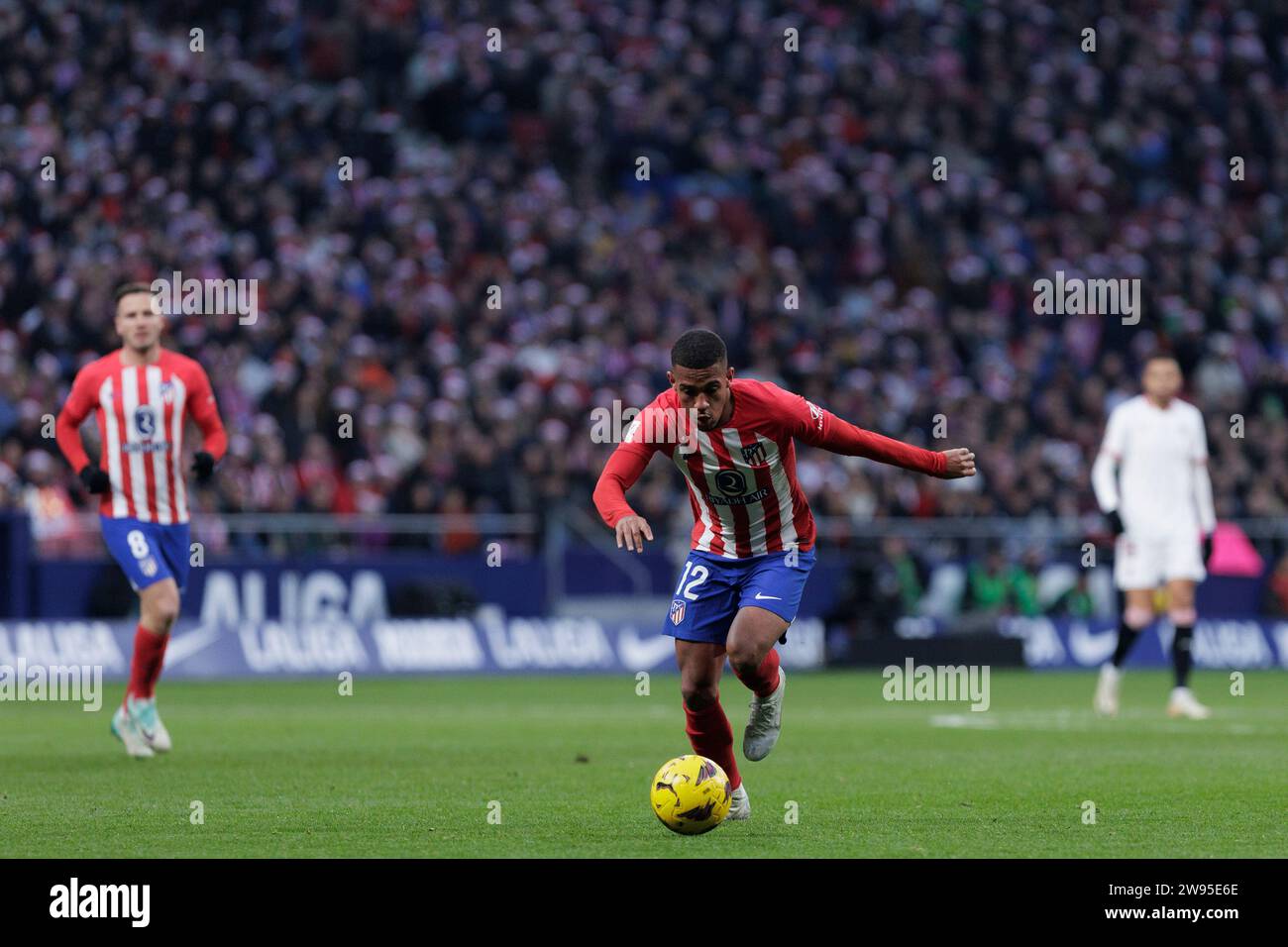 Samuel Lino of Atletico de Madrid in action during the La Liga 2023/24 ...