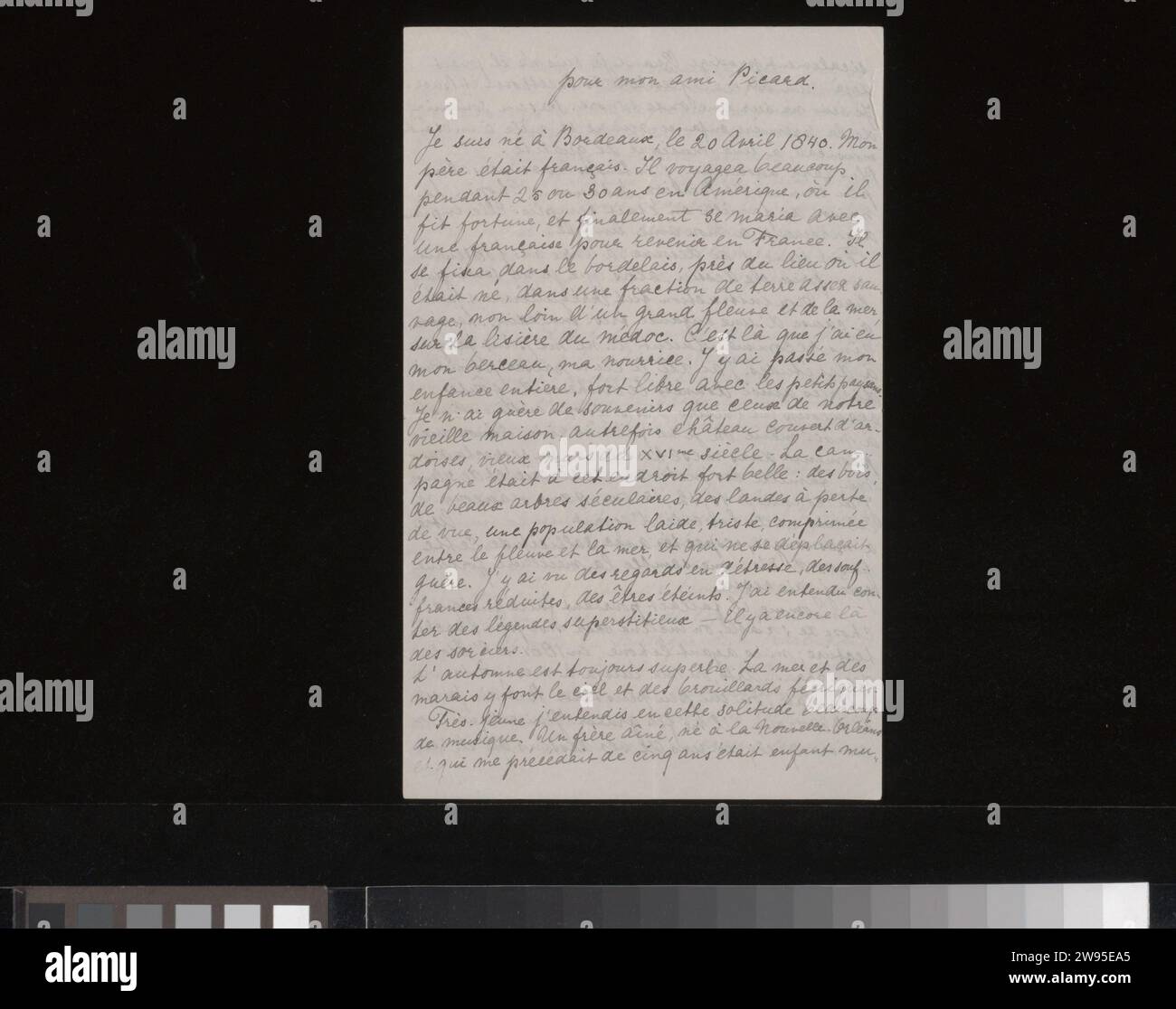 Letter to Edmond Picard, Odilon Redon, 1894 letter Letter belongs to an ...