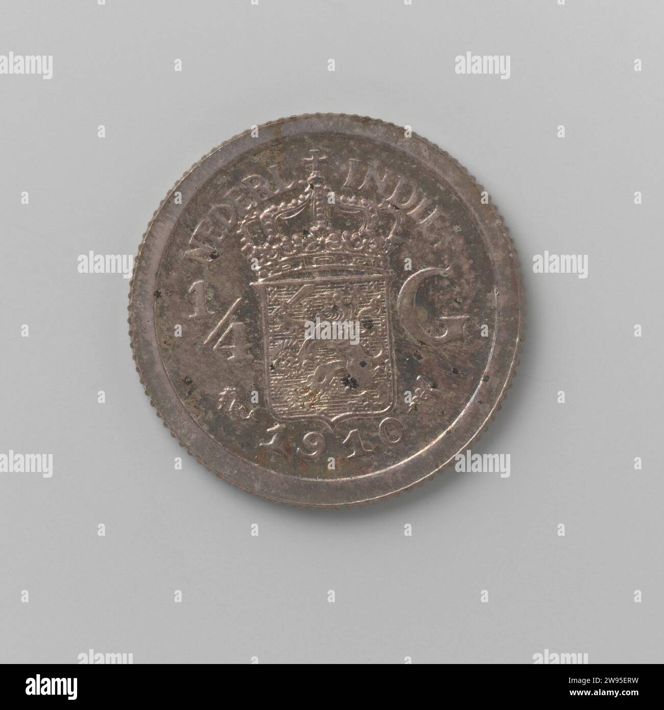 1/4 guilders of the Dutch East Indies, 1910, Wilhelmina (Queen of the ...