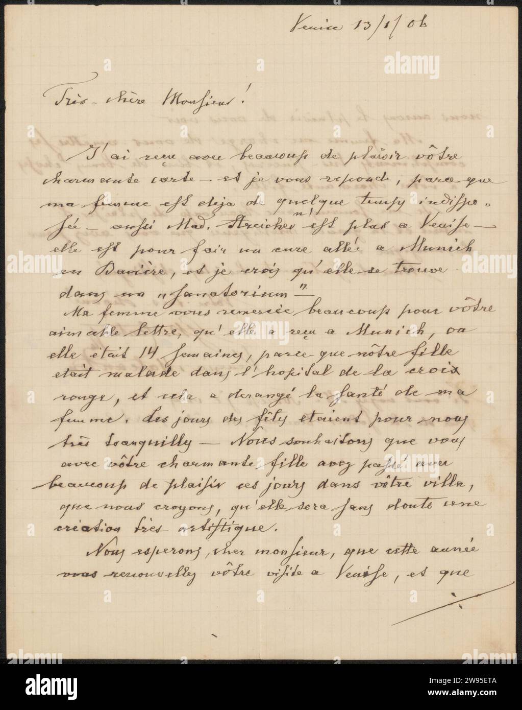 Letter to Philip Zilcken, Unknown, 1906 letter Venice ink writing ...