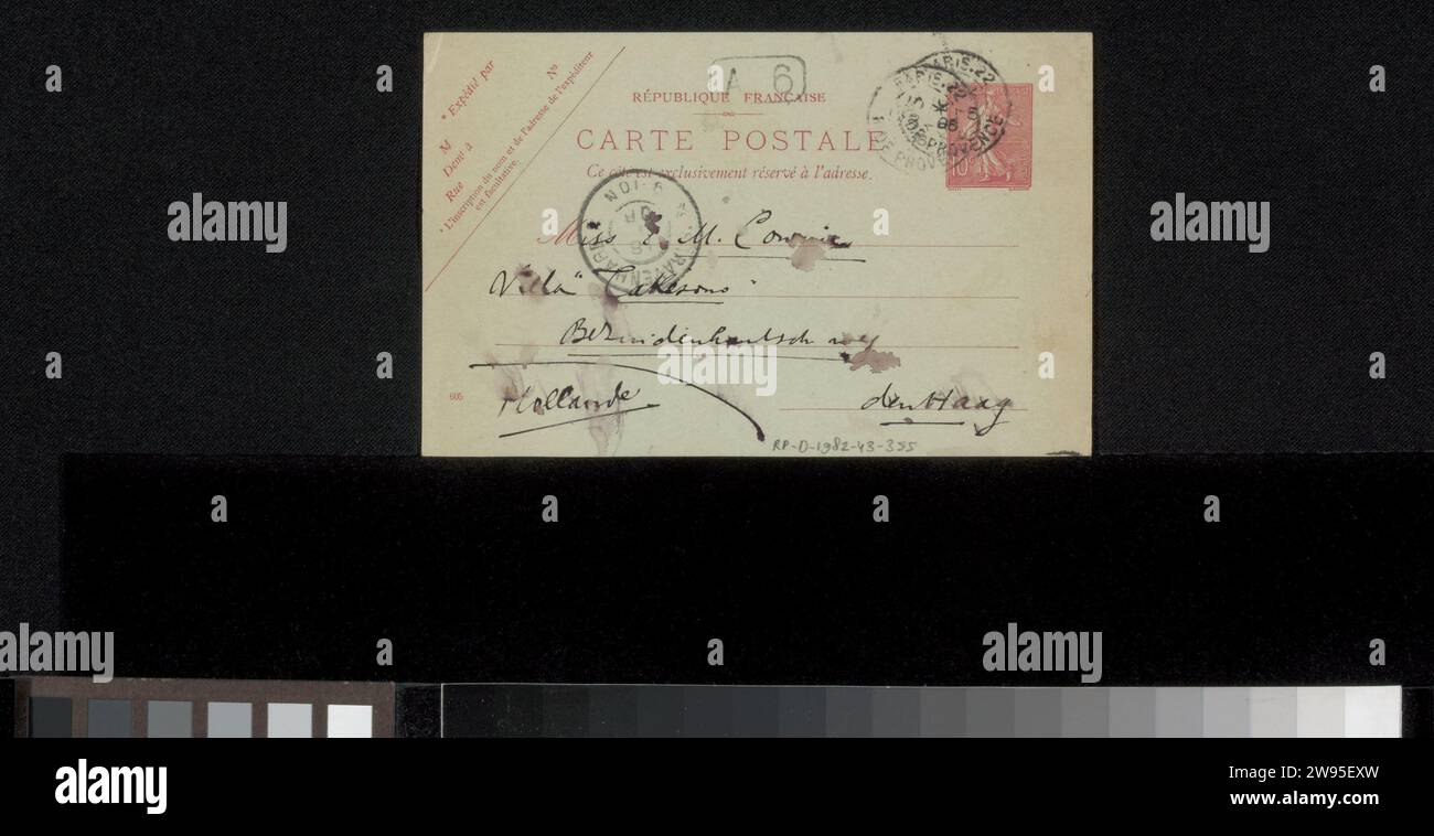 Postcard to Elsie Maud Cownie, Philip Zilcken, 1906 Paris cardboard ...