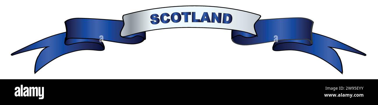 A blue color ribbon declaring Scotland the blue is of the flag Stock ...