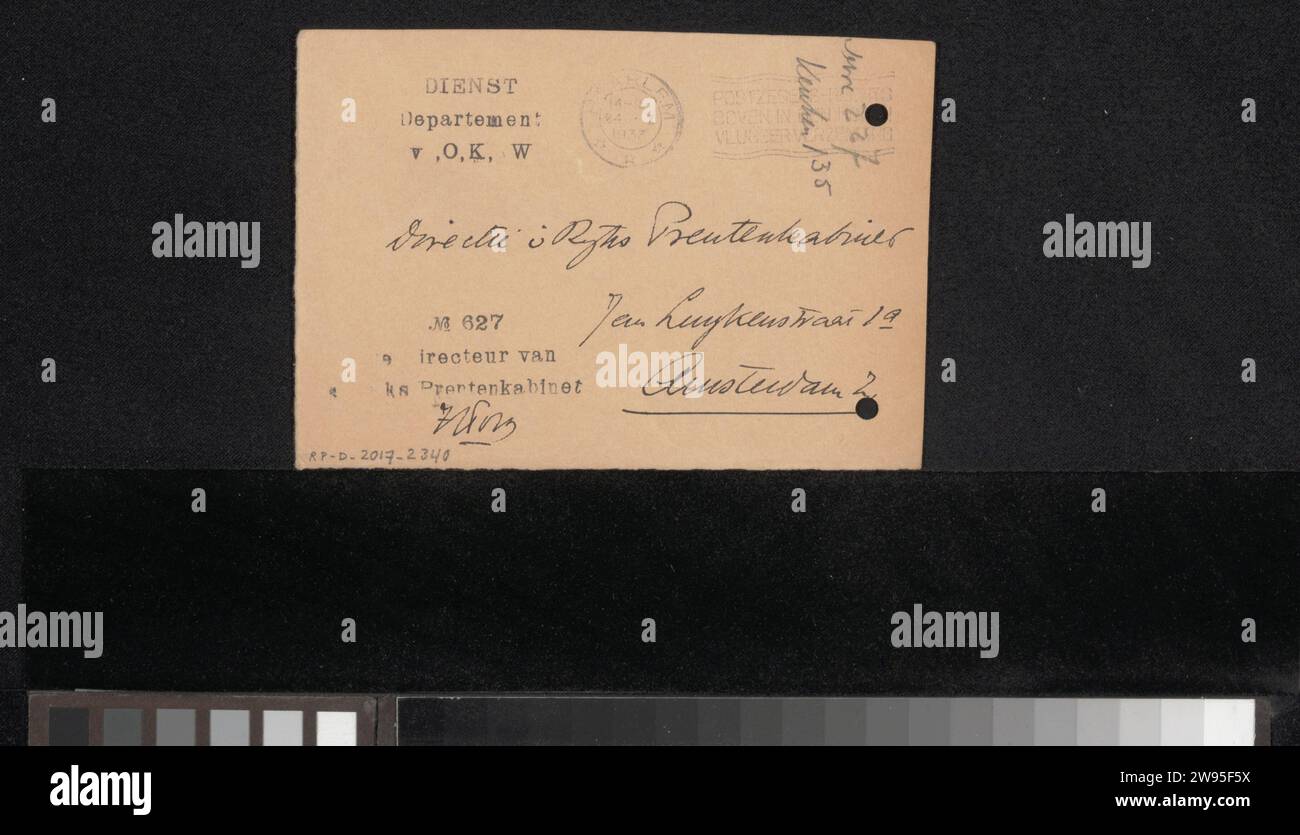 Letter to Jonkheer Hendrik Teding van Berkhout (1879-1969), Elias Voet ...