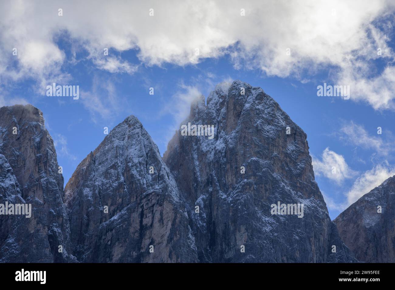 View of the Geisler peaks, Villnoess, South Tyrol, Italy Stock Photo ...
