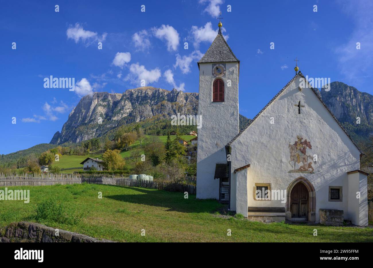 Church of, Umes, Fie allo Sciliar, South Tyrol, Italy Stock Photo - Alamy
