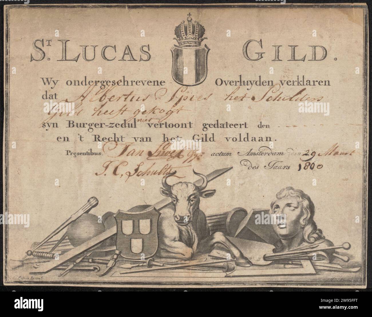 Gilder letter from Albertus Spies, Albertus Spies, After Unknown, 1800 ...