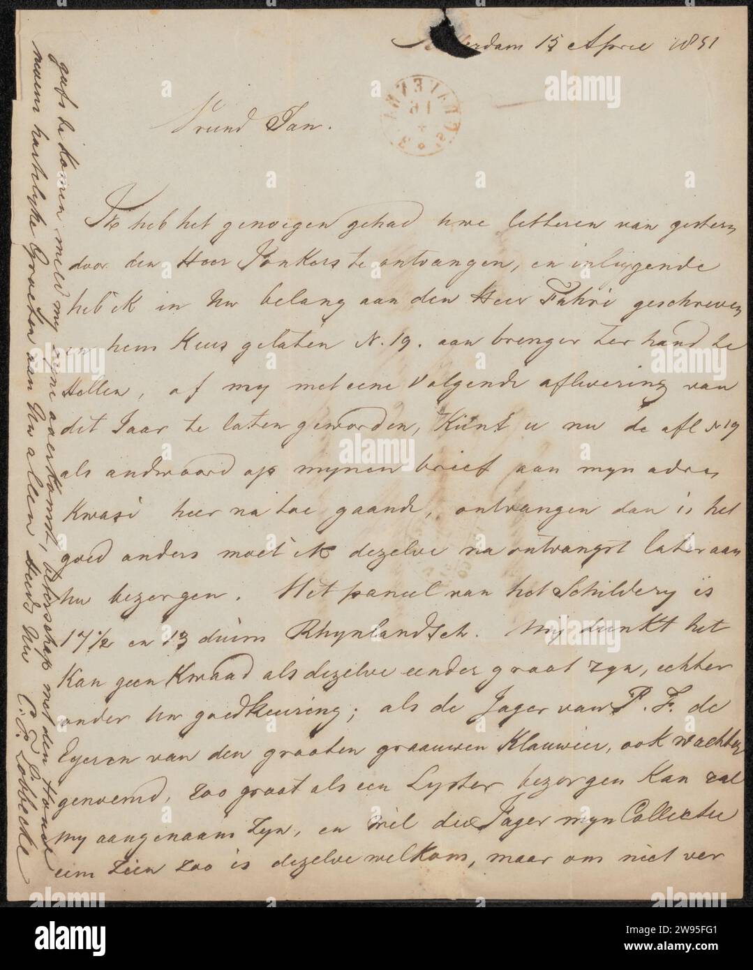 Letter Aan Jan Weissenbruch, Carl Friedrich Löbbecke, 1851 letter ...