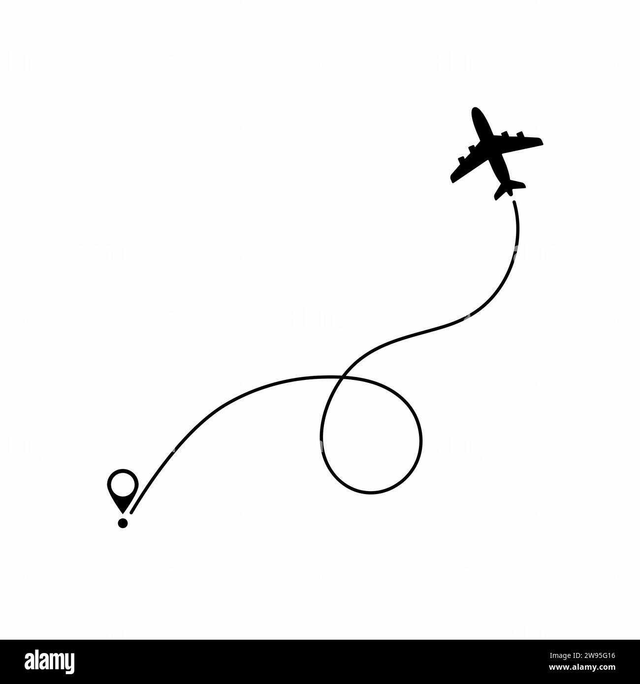 Airplane route plane path. Travel concept. Aircraft tracking. Vector ...