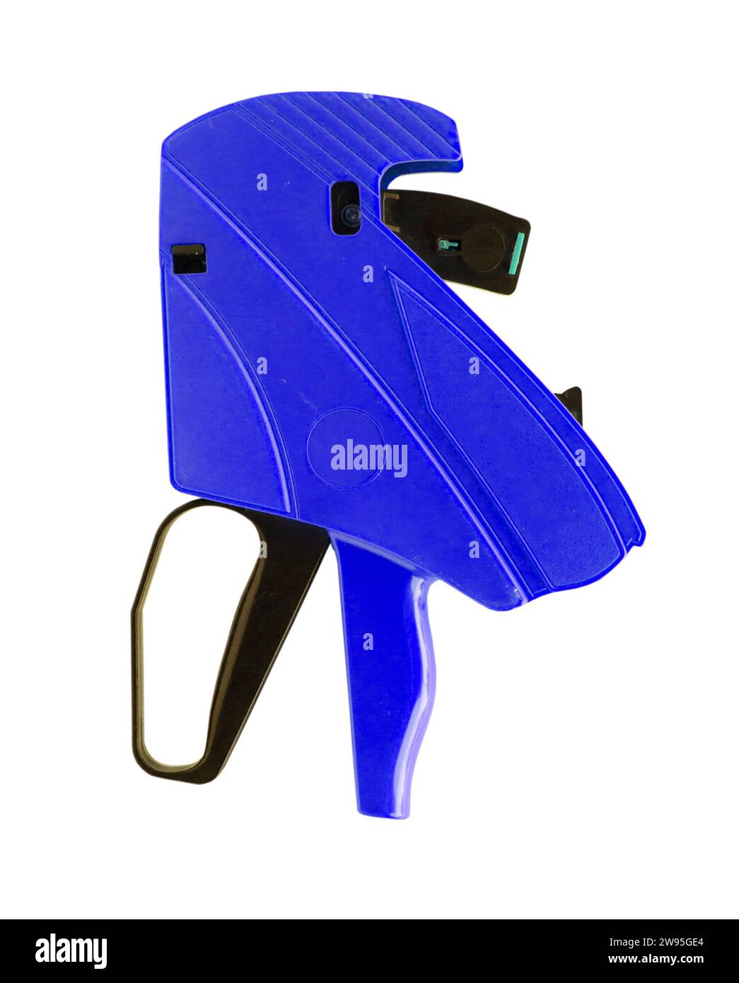 Blue plastic price label on white Stock Photo - Alamy