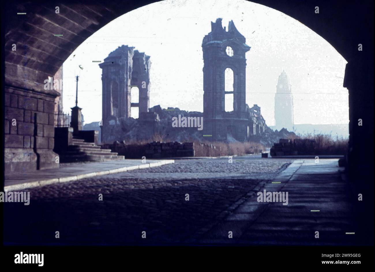 Rubble of the Dresden Frauenkirche by George Baehr, burnt out after the ...
