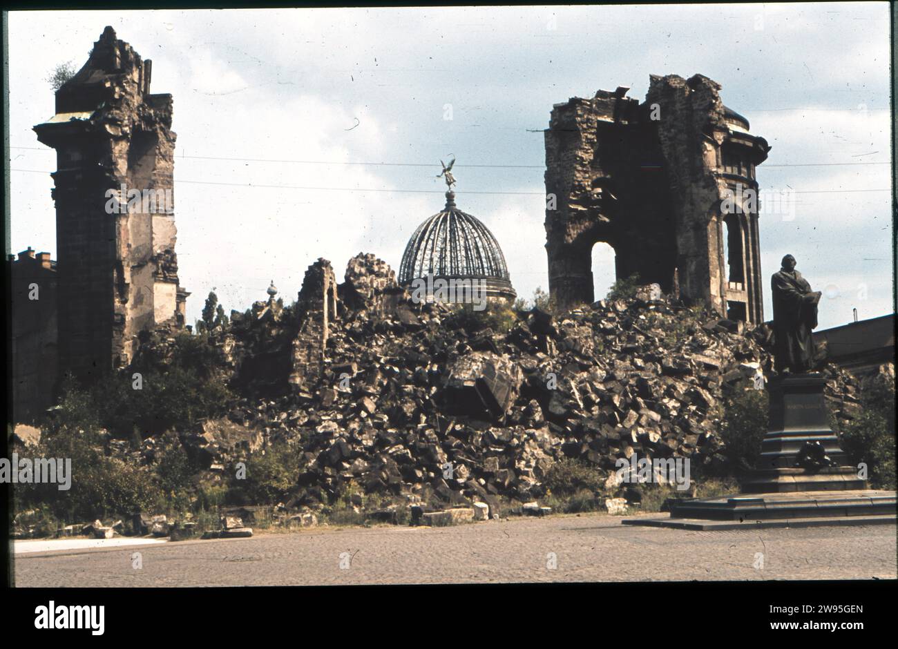 Rubble of the Dresden Frauenkirche by George Baehr, burnt out after the ...