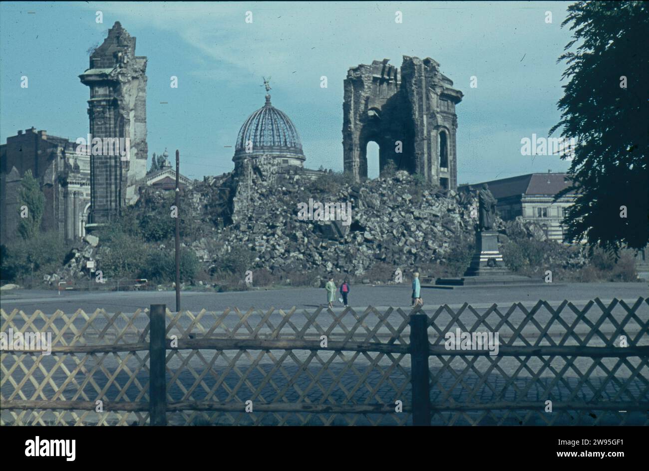 Rubble of the Dresden Frauenkirche by George Baehr, burnt out after the ...